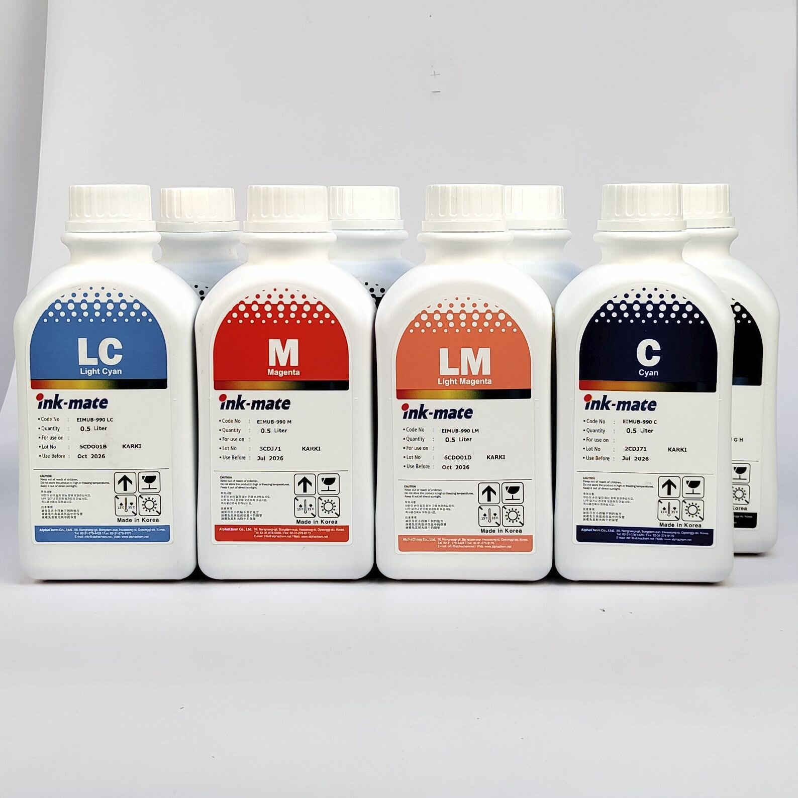 Чернила Ink-Mate для EPSON Stylus Pro 4800, 4880, 9880, 9800, 7800, 7880, R2400, R2880 с матовым черным MBK, EIM-990 пигментные 8 цветов по 500мл