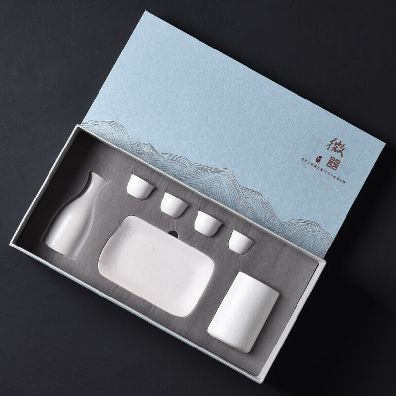 Японский стиль подогреватель для саке, набор для саке, подарочная коробка, маленький керамический винный горшок, ресторанный винный набор, керамика