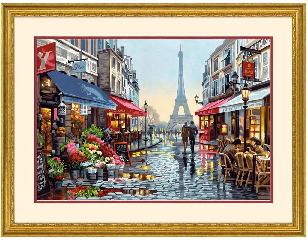 73-91651 Набор для рисования красками по номерам Paris Flower Shop/Цветочный магазин в Париже Dimensions