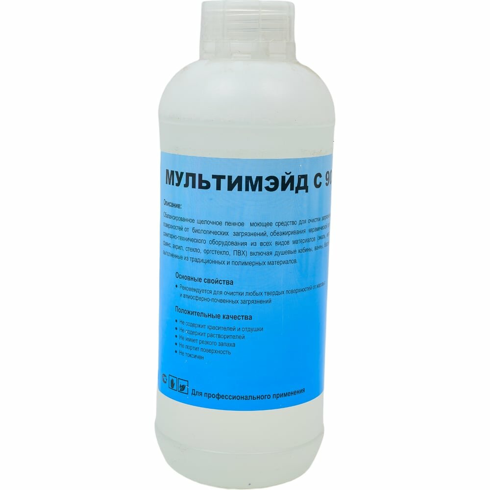 Концентрированное щелочное комплексное средство для плитки и сантехники, Мультимэйд С90 1 л 4607002302840