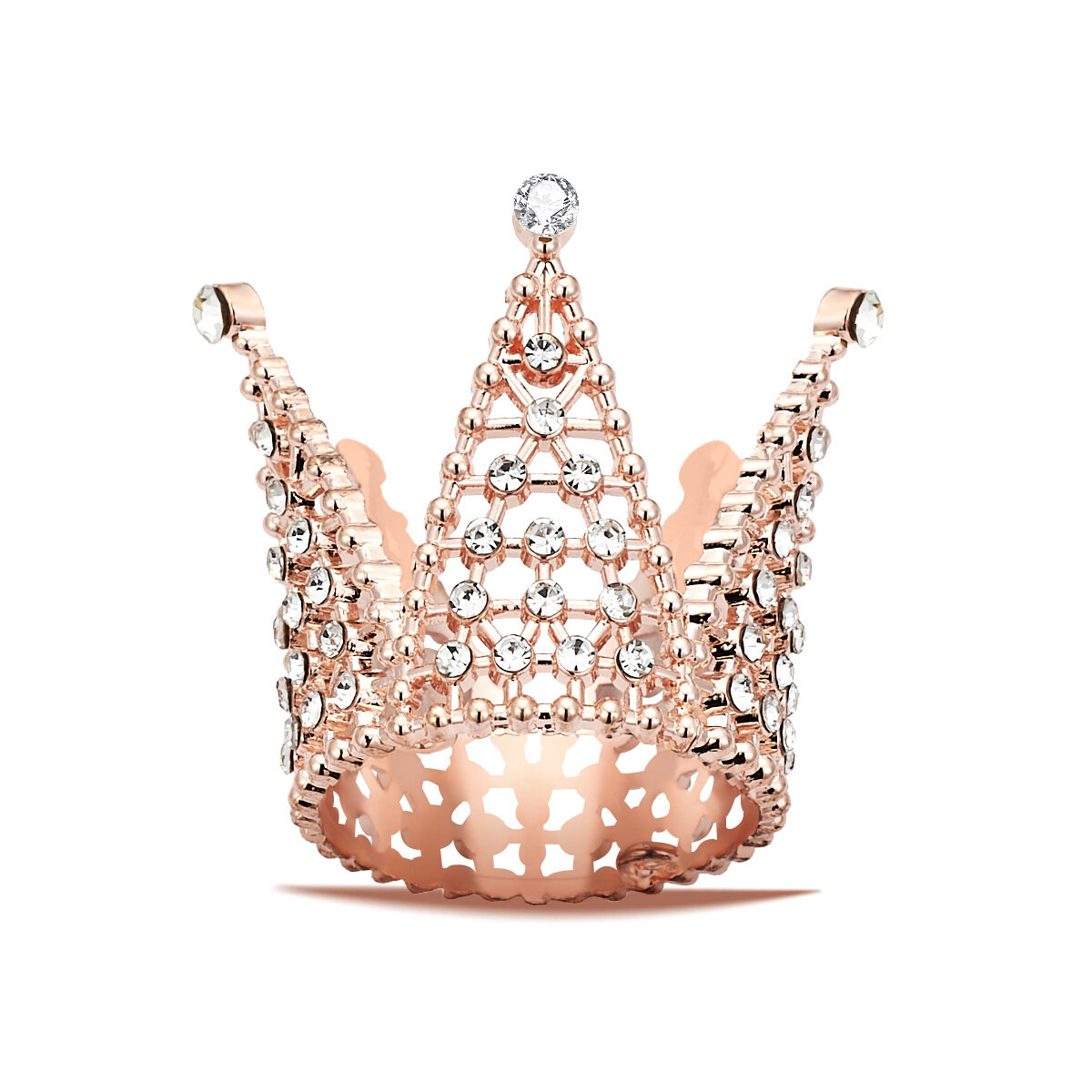 Корона "Пятиконечный полный бриллиант", розовое золото