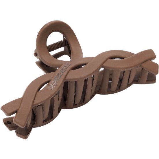 Заколка-краб для волос Dewal Beauty коричневая, средняя, 1 шт