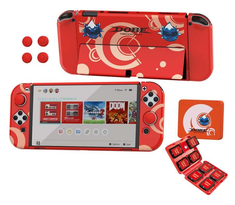 Комплект защиты Exclusive для Nintendo Switch OLED (Dobe iTNS-1192R) Red