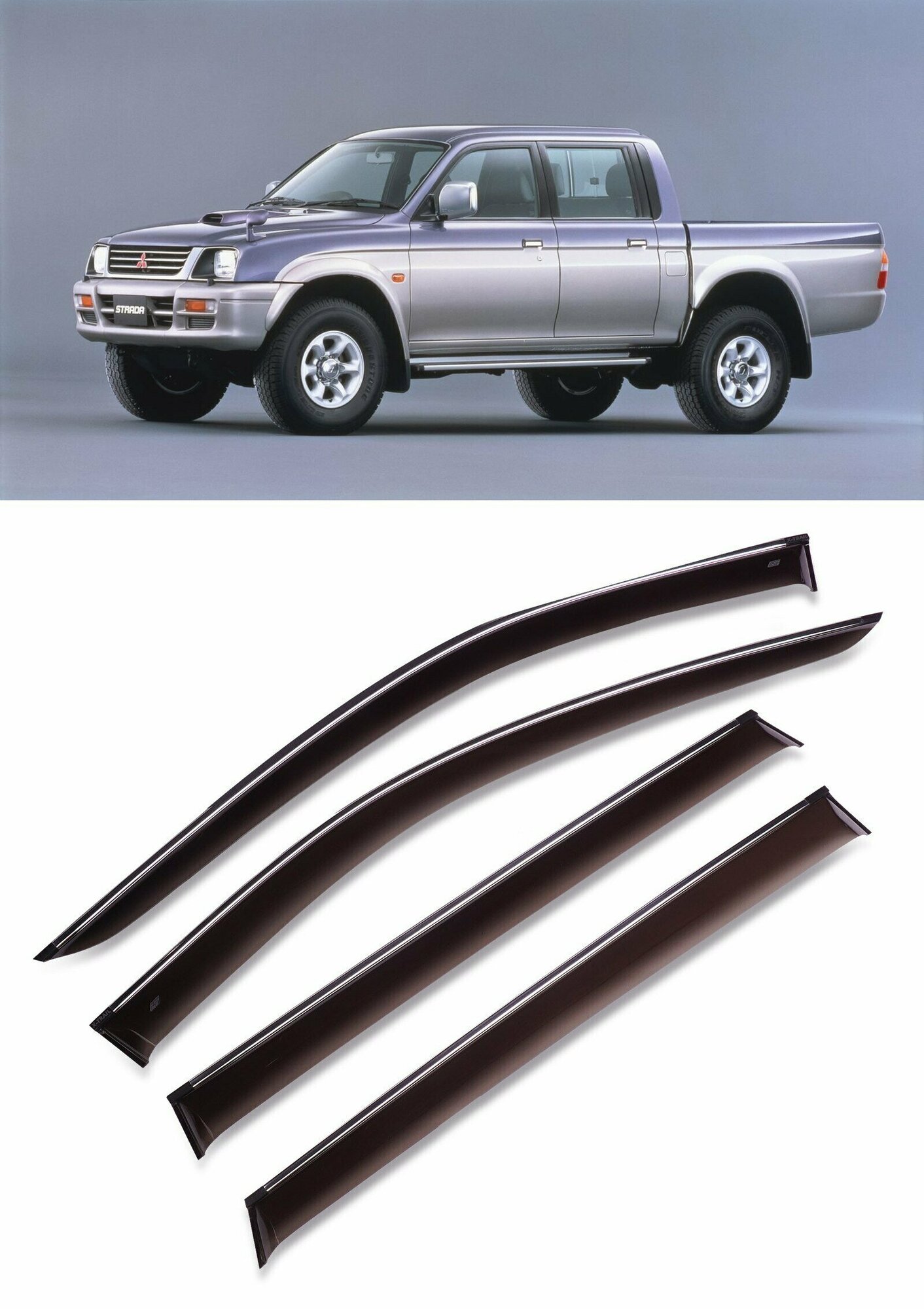Дефлекторы боковых окон MITSUBISHI Митсубиси L 200 (1994-2005)