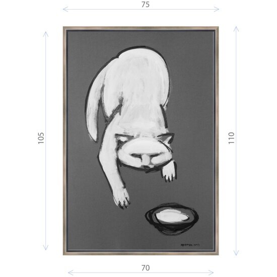 Картина Декор Депо Константина Малютина Белый кот №1 Матовый холст в раме 110х75 см