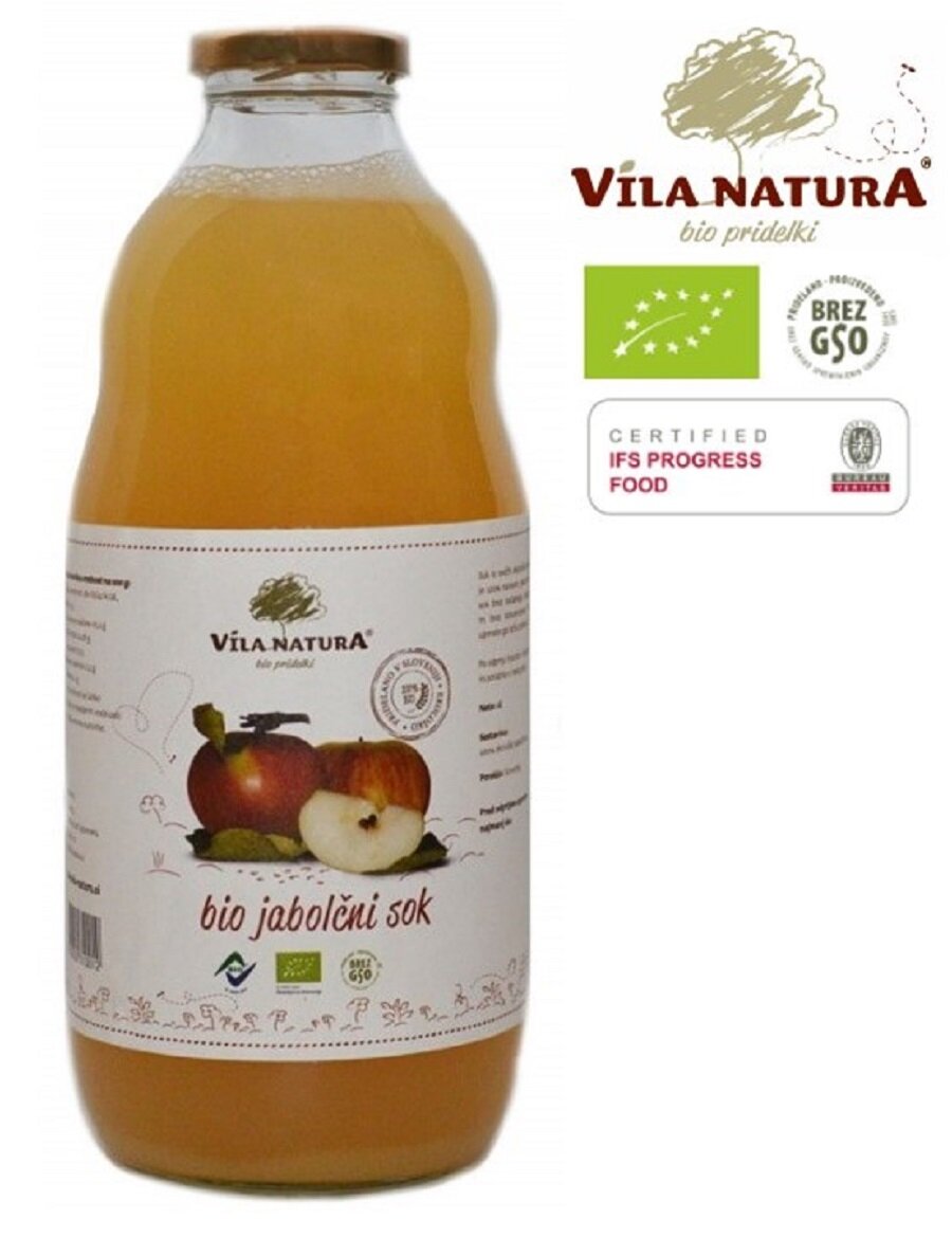 Сок яблочный прямого отжима без сахара био Vila Natura Словения стекло 1л
