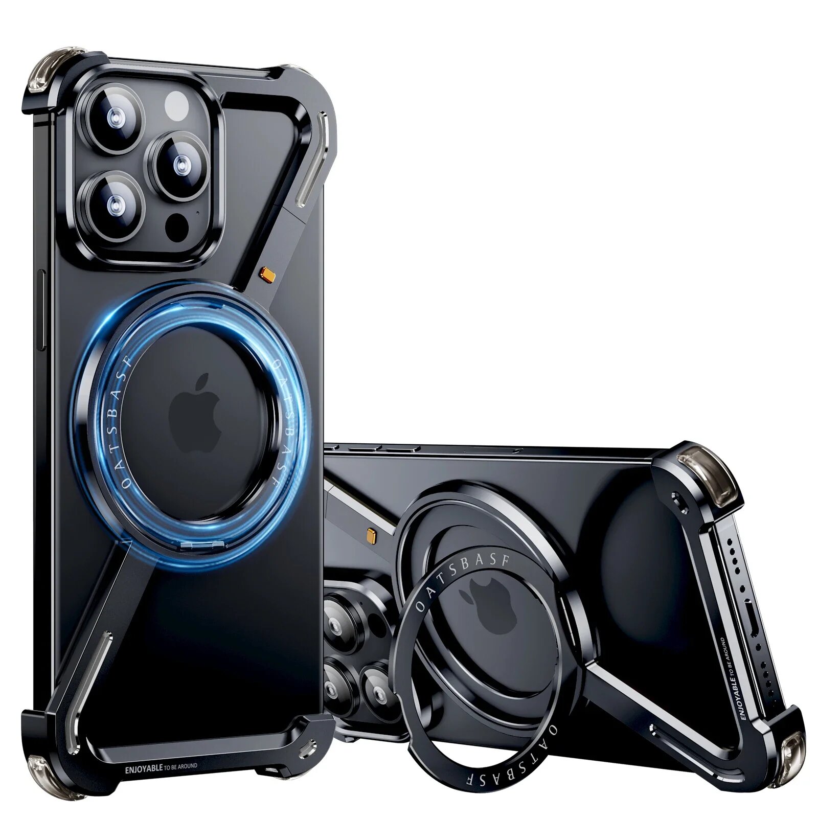 Черный чехол Oatsbasf с кольцом для iPhone 12 Pro