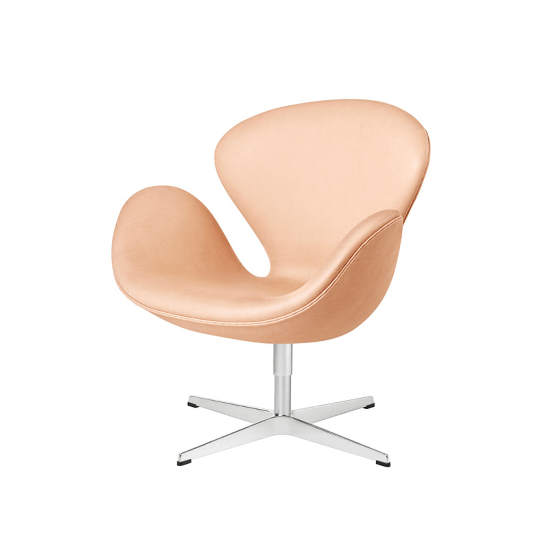 Дизайнерское кожаное кресло Swan Chair (розовый, натуральная кожа)