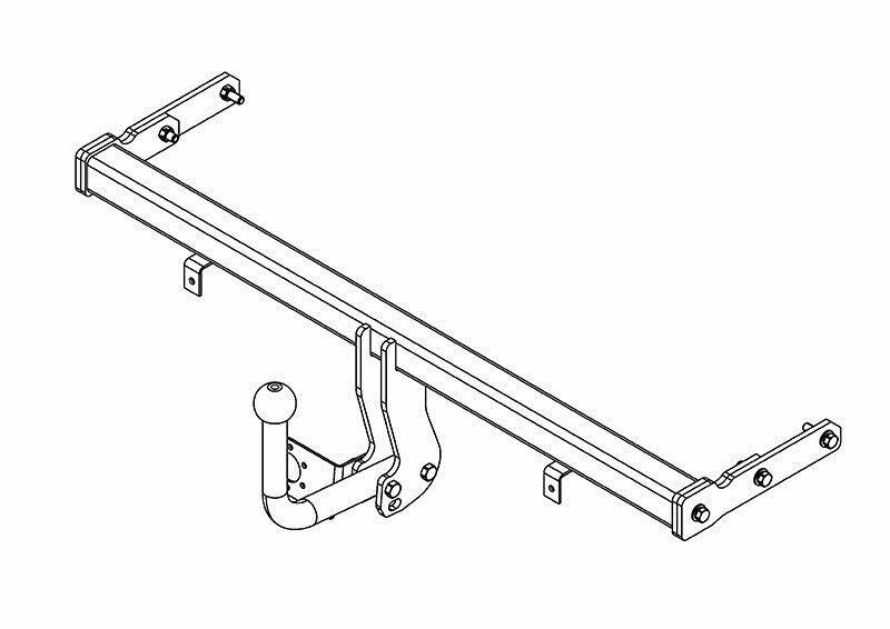 Фаркоп для Kia Rio хетчбек, 2009-2011 (без электрики) (паспорт и сертификат) AvtoS. KI19