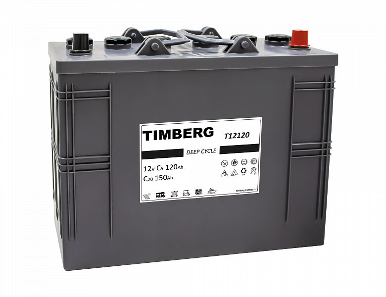 Аккумуляторная свинцовая тяговая "TIMBERG" 12V 150Ah (343x171x285) 343x171x285