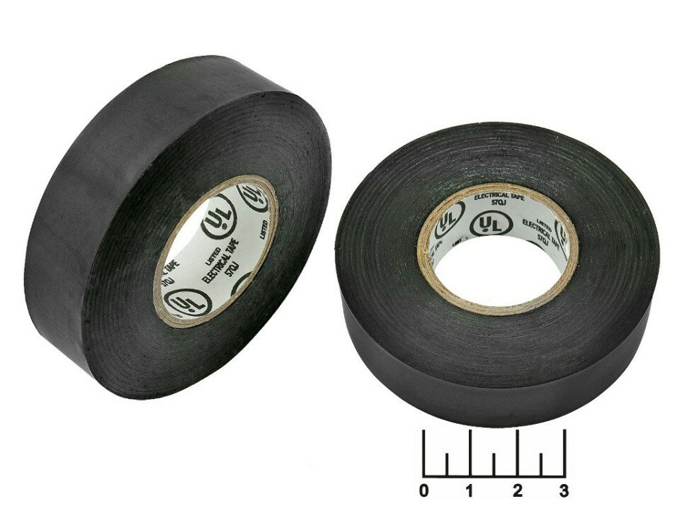 Изолента высокотемпературная 0.17мм*18мм*20м черная 600V 80C