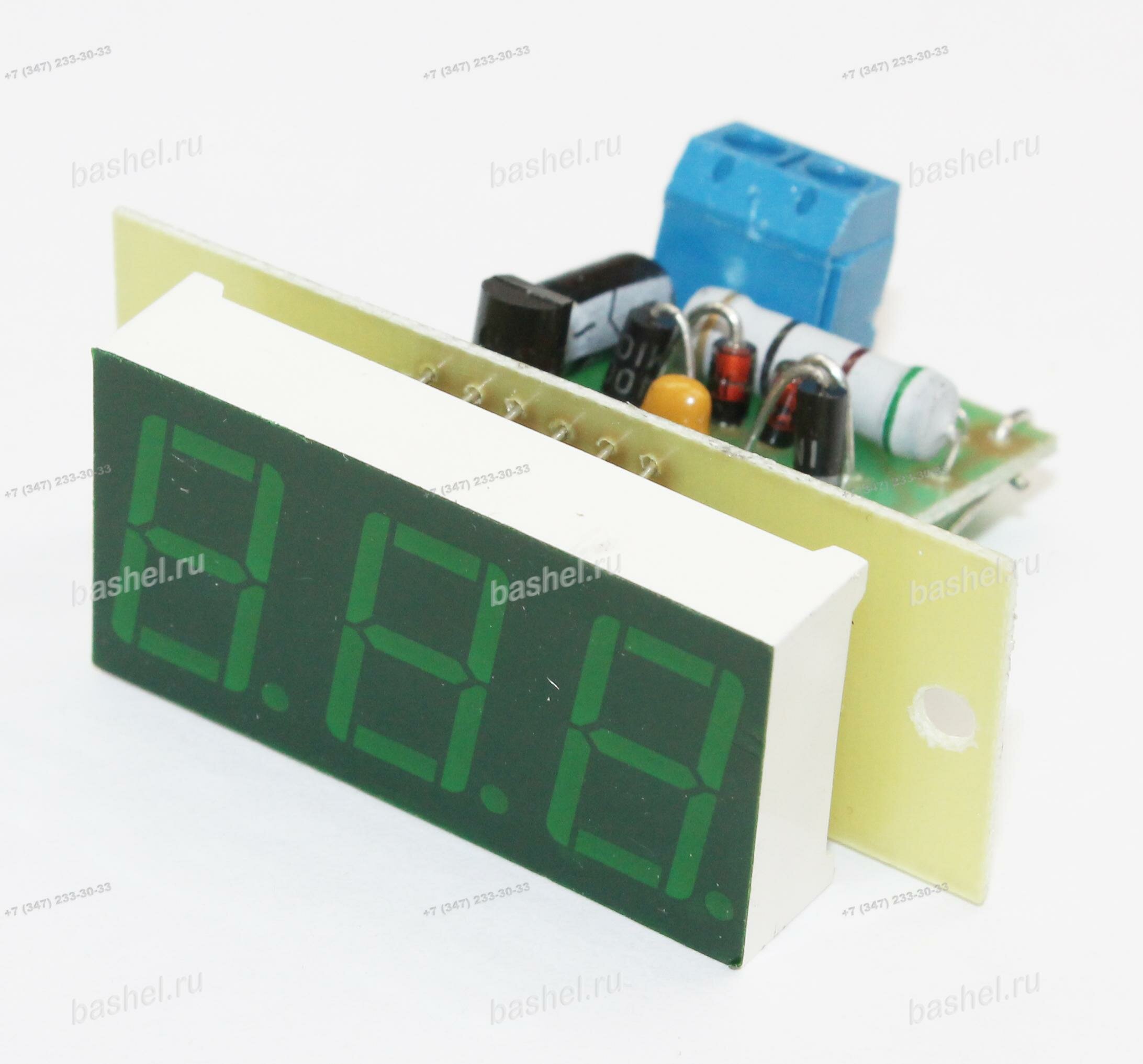 Вольтметр 220В, 0.56" (зелёный)