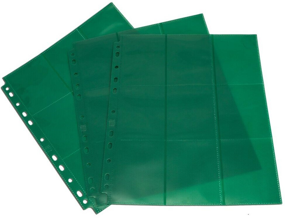 Упаковка листов двусторонних с кармашками 3х3 с боковой загрузкой - Blackfire (зелёный)