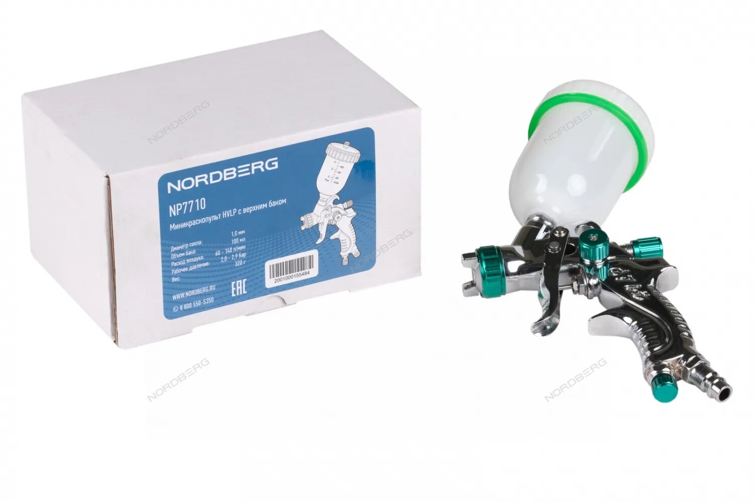 NP7710 NORDBERG миникраскопульт NP7710 HVLP с верхним баком, сопло 1,0 мм