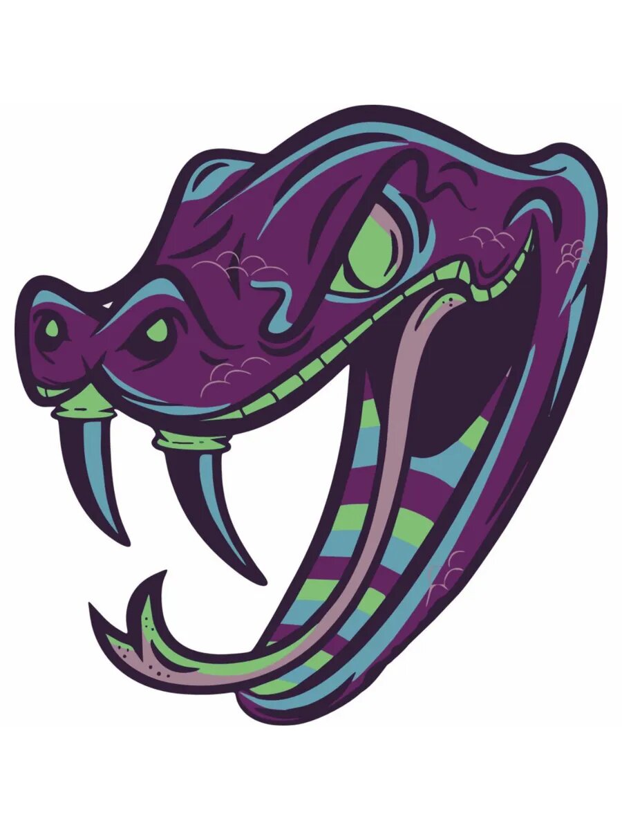 Наклейка "Голова змеи", 100х100мм, вид 6, Арт рэйсинг