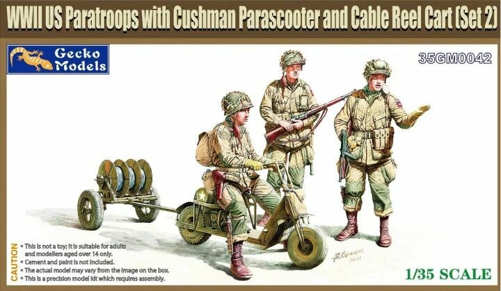 35GM0042 1/35 Фигуры M53 Scooter Cushman w-RL-35 Cable Reel Cart