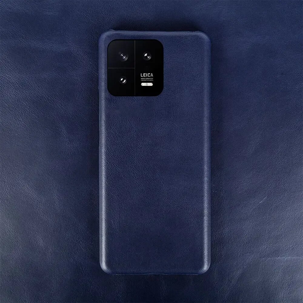 Чехол из натуральной кожи премиум-класса с масляным воском для Xiaomi 14, чехлы xiami13pro, чехол в стиле ретро, противоударный чехол для телефона, задняя часть, чехол с капюшоном Темно-синий, Navy 39, For Xiaomi 13