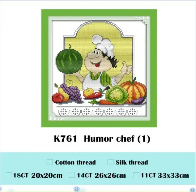 Humor chef смешной повар кухонный Декор счетная печать DMC 14CT 11CT 18CT Набор для вышивки крестиком Набор для вышивания Мульти картина плюс