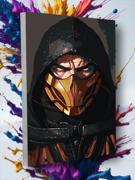 Картина по номерам Скорпион Смертельная битва Mortal Kombat 40*50