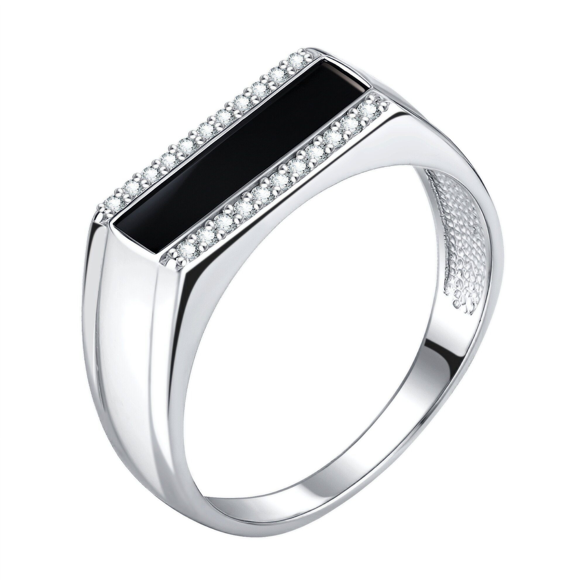 Печатка, серебро, 925 проба, родирование, фианит, агат