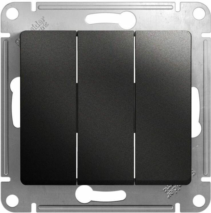 Выключатель 3-кл. СП Glossa 10А IP20 10AX механизм антрацит GSL000731 Schneider Electric
