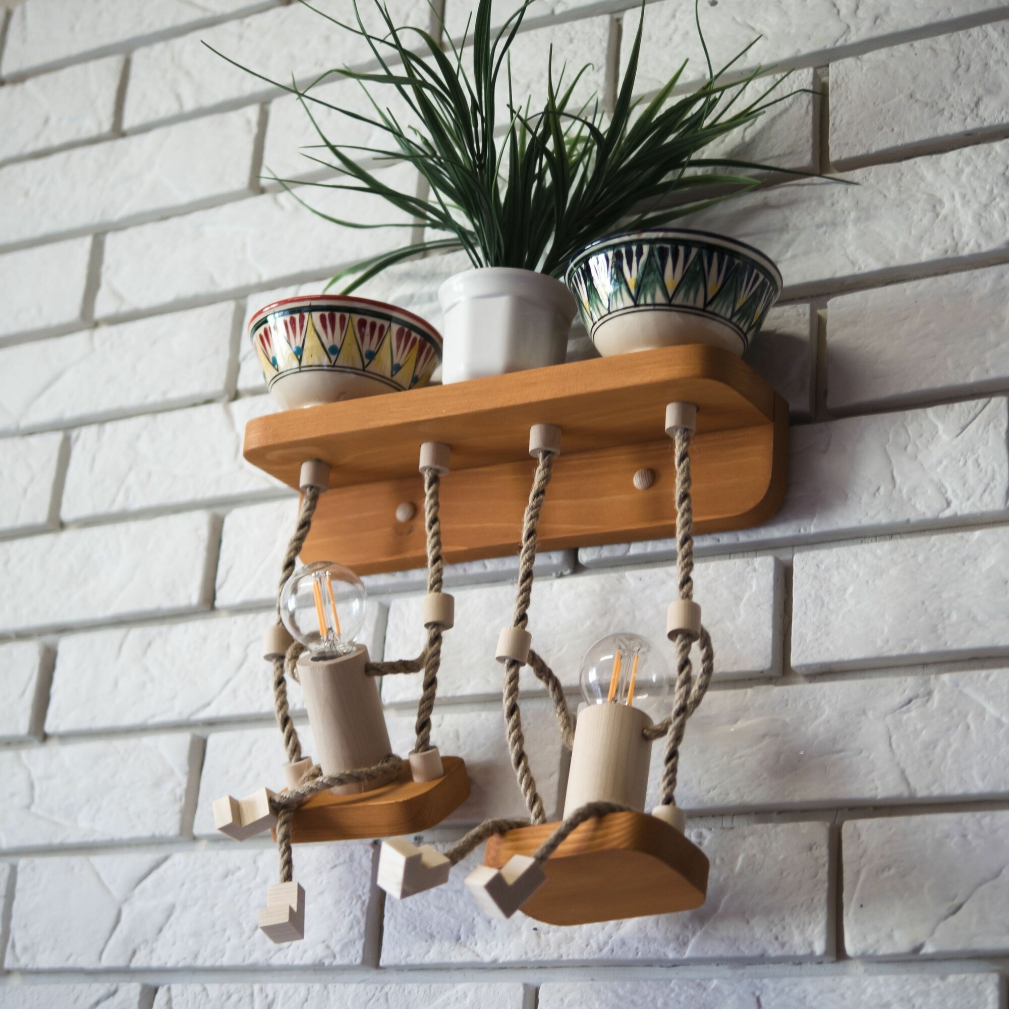 Светильник деревянный настенный TWOMAN PEAR Е14 светлое дерево