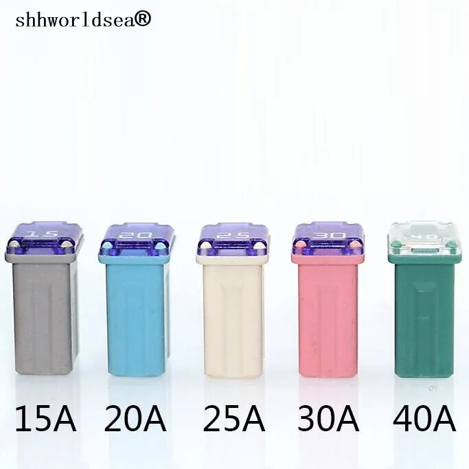 Shhworldsea Micro M прямоугольный предохранитель мини-размера автомобильный предохранитель 15A 20A 25A 30A 40A для Ford Levin Toyota HYUNDAI LINCOLN