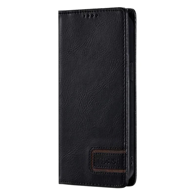 Черный кожаный чехол-книжка Poco X3 (Pro)(NFC)