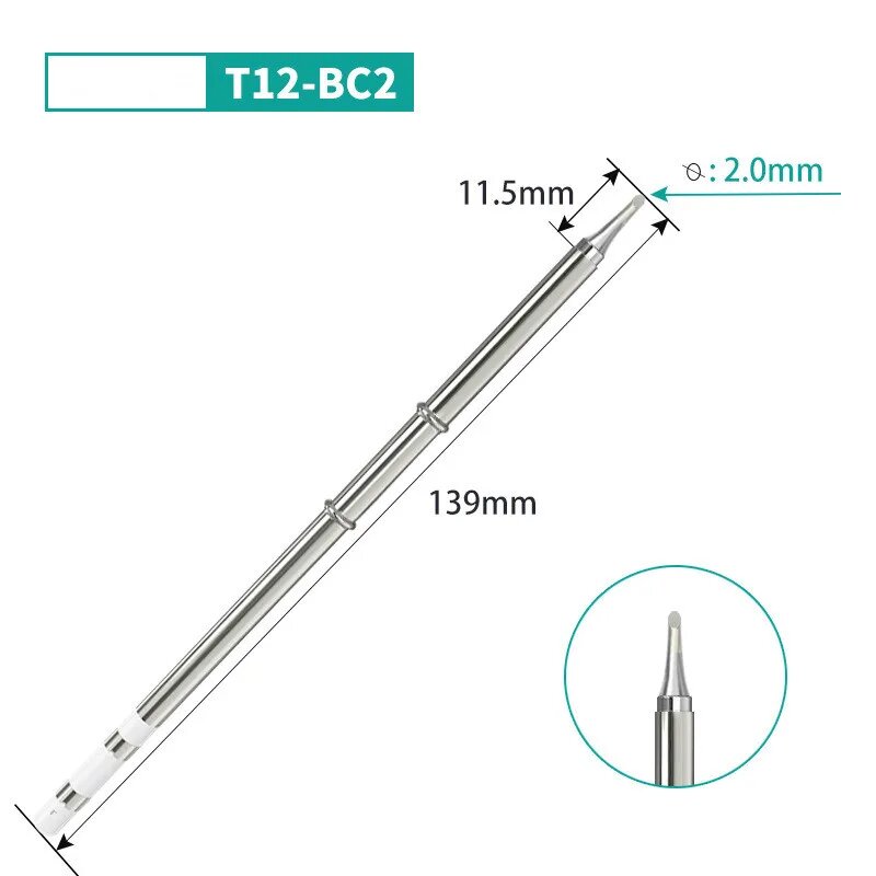 Насадка для паяльника T12-BC2, 2.0 мм, 139 мм