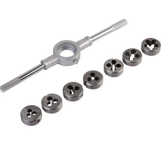 Набор плашек WIEDERKRAFT М3 - 12, 8 предметов, метрическая резьба WDK-DS0312