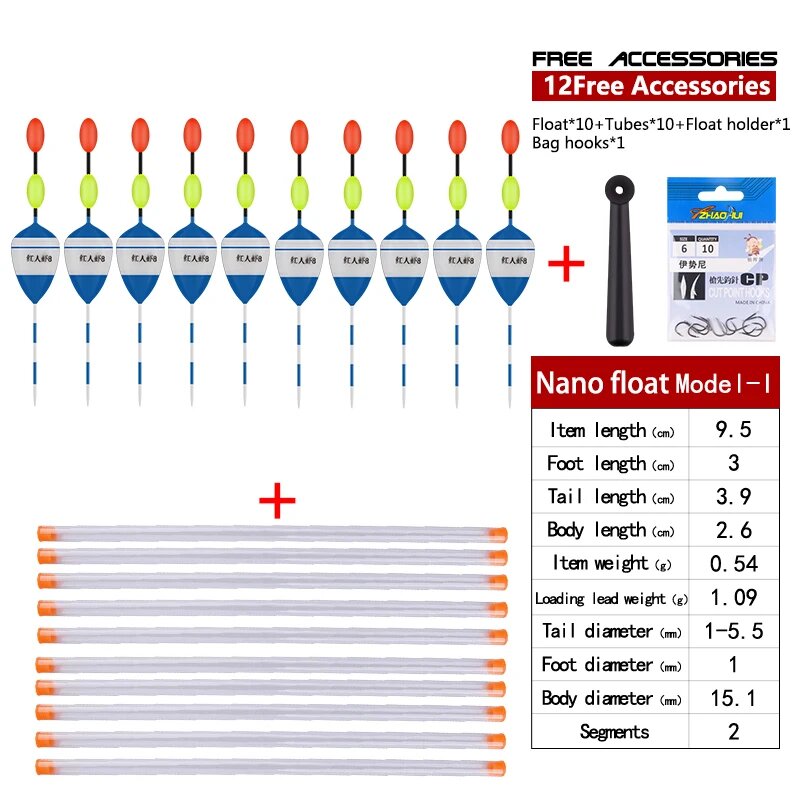 Нано поплавки для рыбалки 10 шт. Синий, SB Nano Bead ModelK
