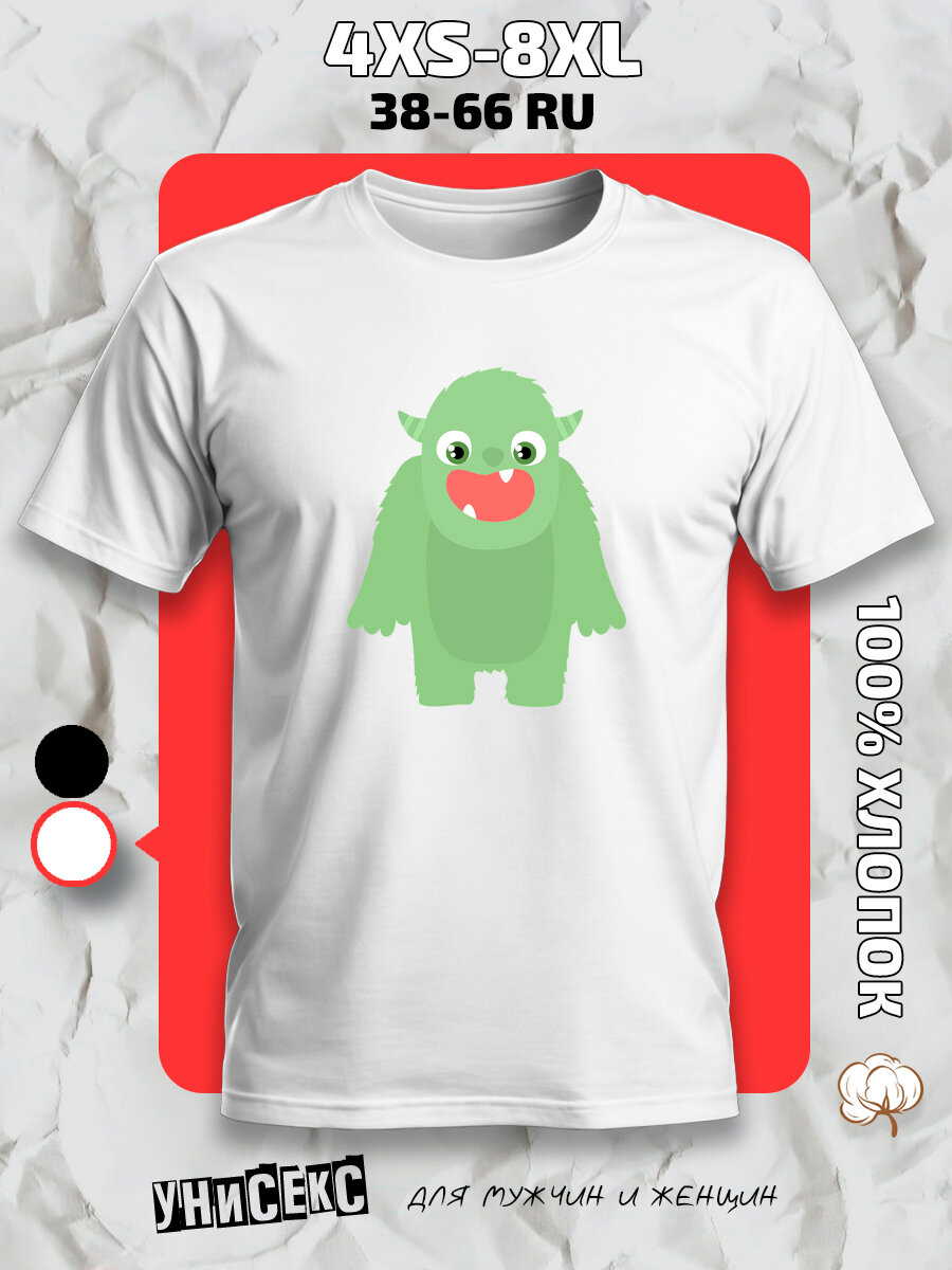 Футболка с принтом монстрдвумя зубами