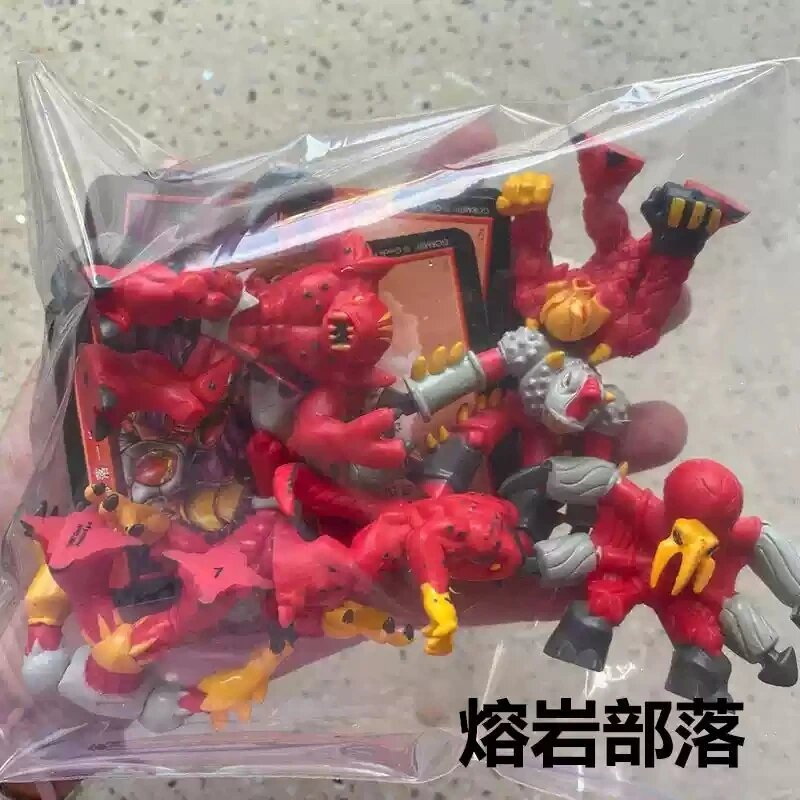 Фигурки Gormiti 7 шт, пластик, аниме, солдаты Вулкана Красный, зеленый