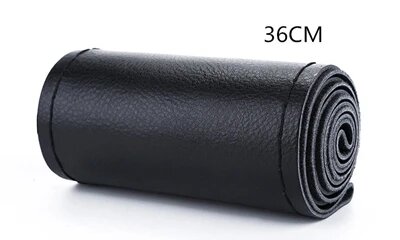 Чехол на руль GNUPME, прошитый вручную, 36-40 см, кожаная оплетка «сделай сам», Black Thread 36cm 1