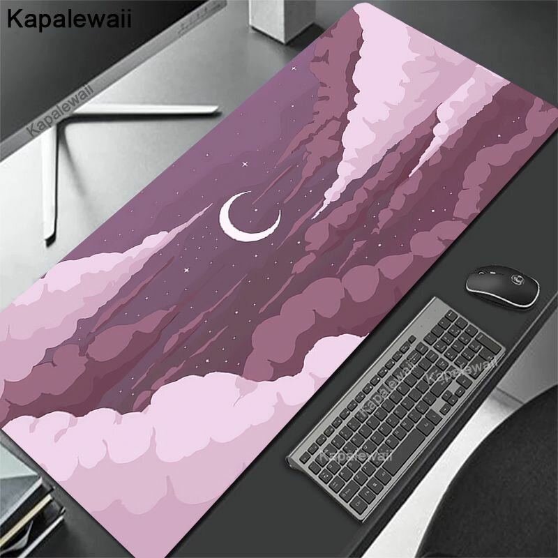 Розовый космический игровой коврик для мыши Kawaii Desk Mat 900x400x3мм, красный