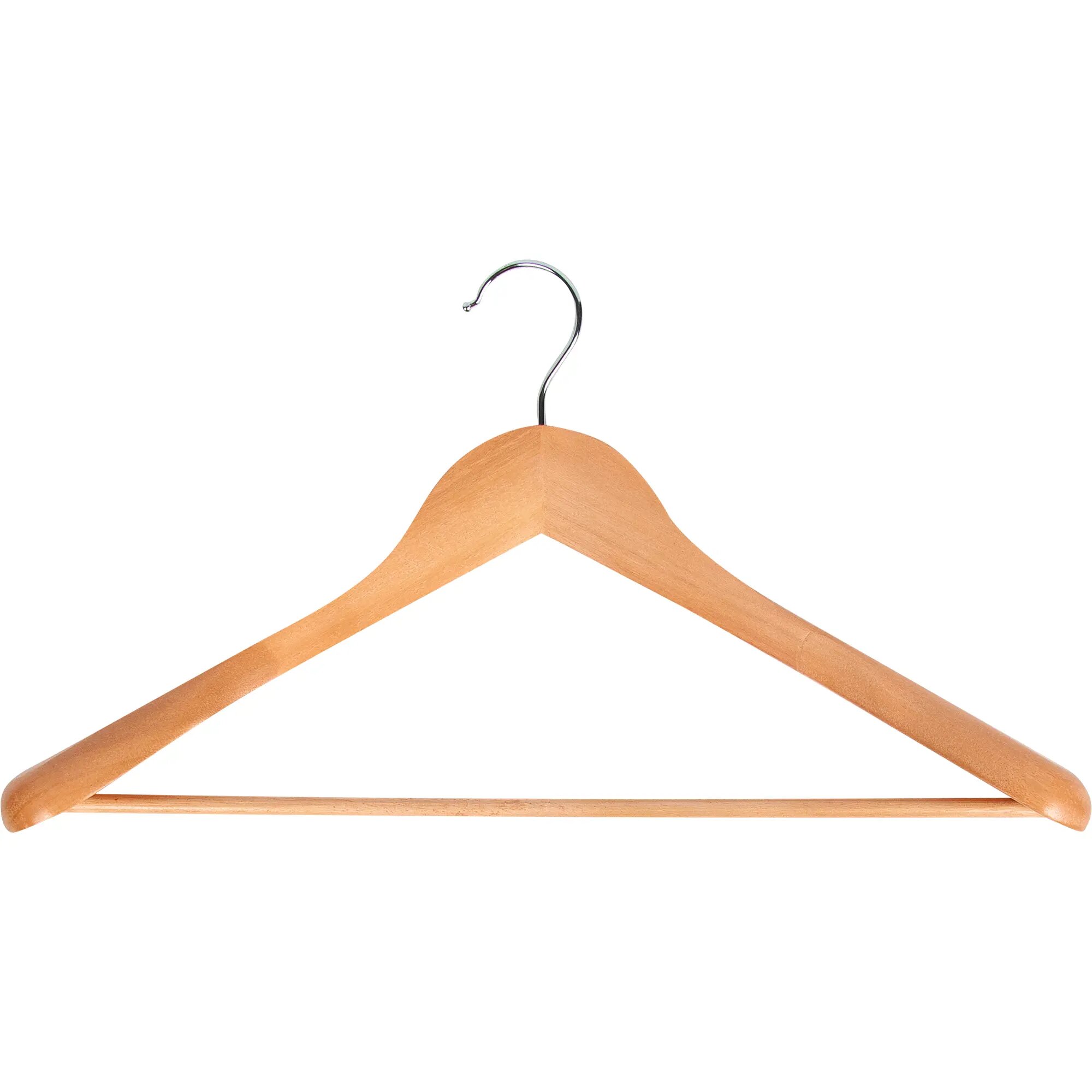 Плечики широкие Spaceo 45 см дерево/сталь цвет натуральное дерево