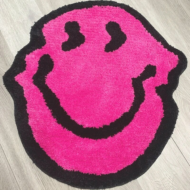 LAKEA Ручной вязаный акриловый ковёр Twisted Smiling Розовый, 100x100cm 39.37 inch, Pink