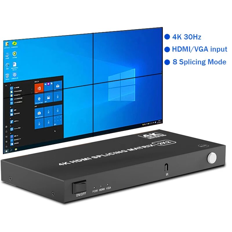 Lieve 4K HDMI видеостенный контроллер 2x2 с UK Plug