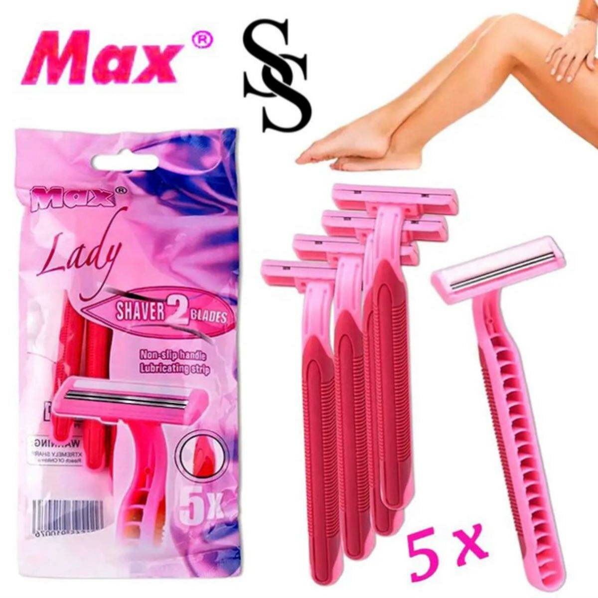 Гладко и безопасно: Оригинальная бритва MAX Lady Razor из 5 предметов для бикини — идеально подходит для удаления волос у женщин