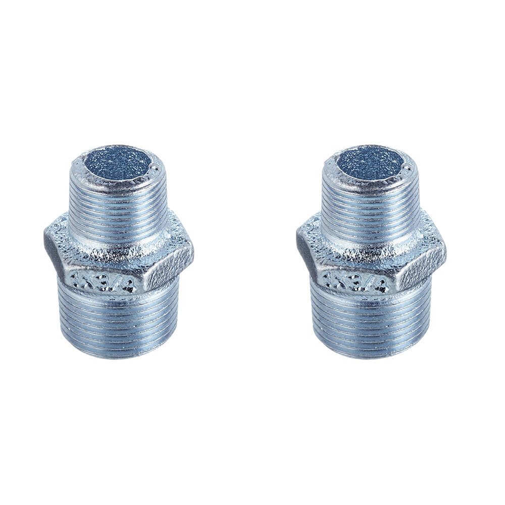 Ниппель переходный 3/4 НР(ш) х 1/2 НР(ш) чугунный оцинкованный (2 шт.)