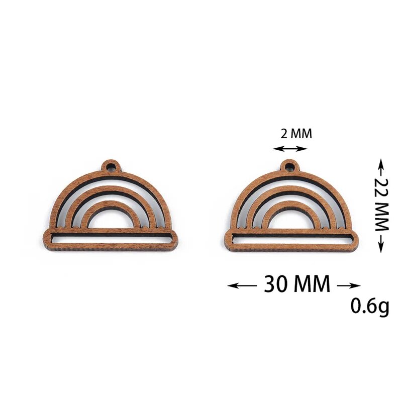 10 шт. смешанные геометрические подвески из натурального дерева для сережек, браслетов, 11