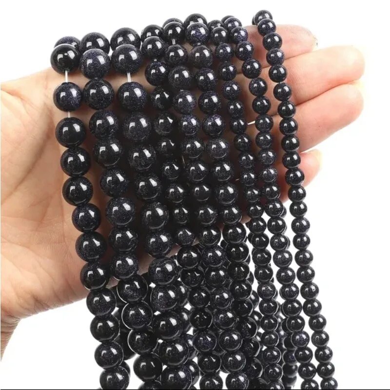 Натуральные каменные бусины Агат Малахит Лазурит Нефрит 4 6 8 10 мм Черный, 6mm approx 30pcs, Blue Sandstone