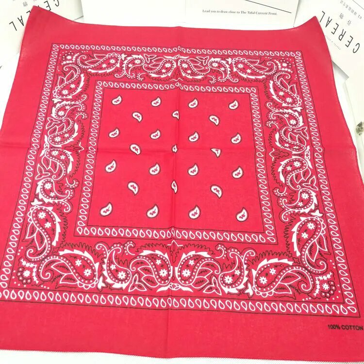Красная хлопковая бандана paisley, цвет 3 Red