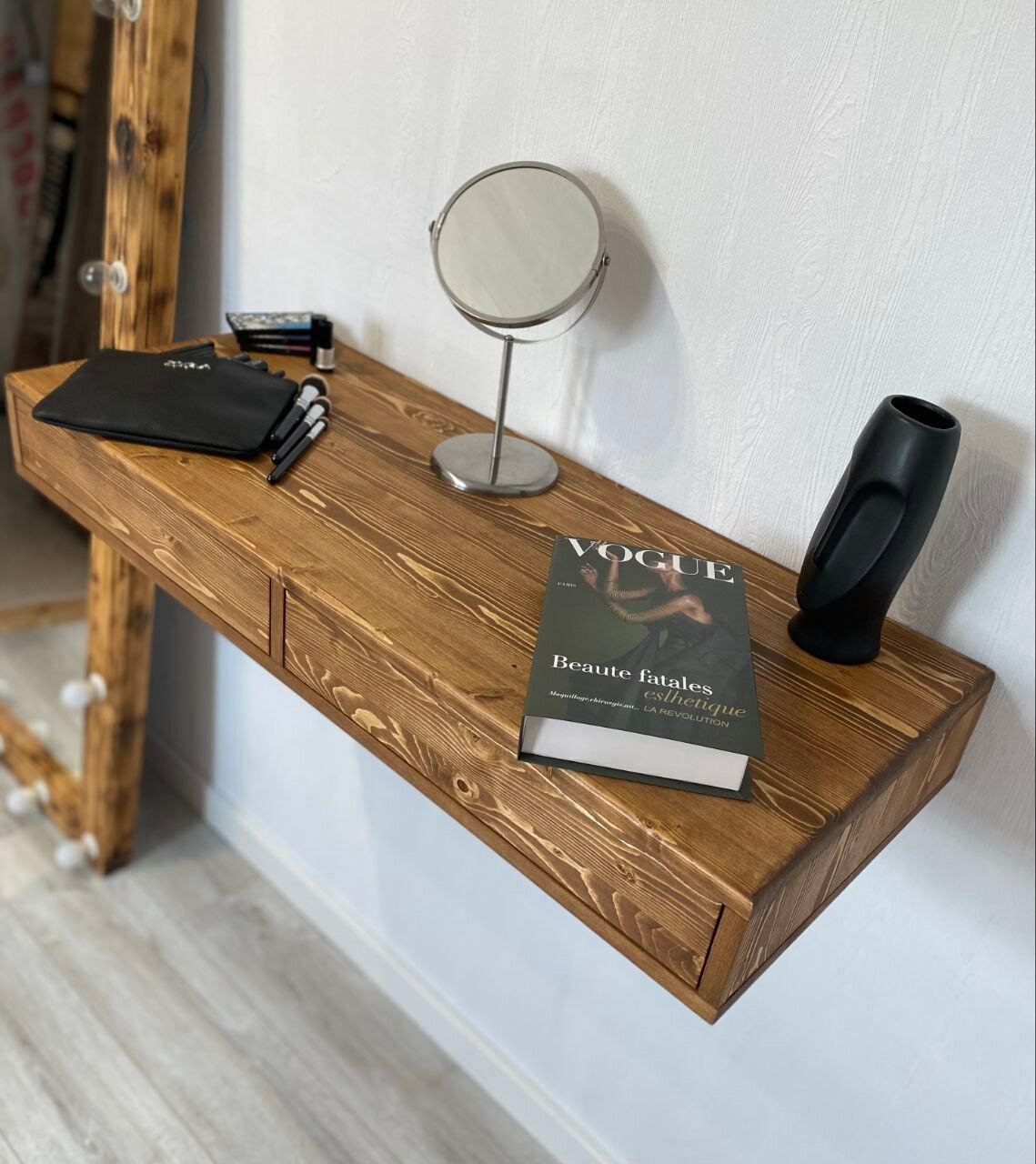 Гримёрный столик, консоль, полка в прихожую, 100 см x 40 см x 12,6 см