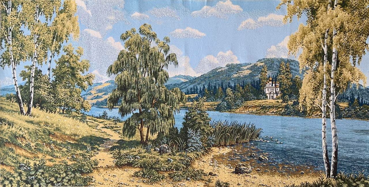 Панно гобеленовое на стену "Плакучая ива", 140х70 см / Гобелен