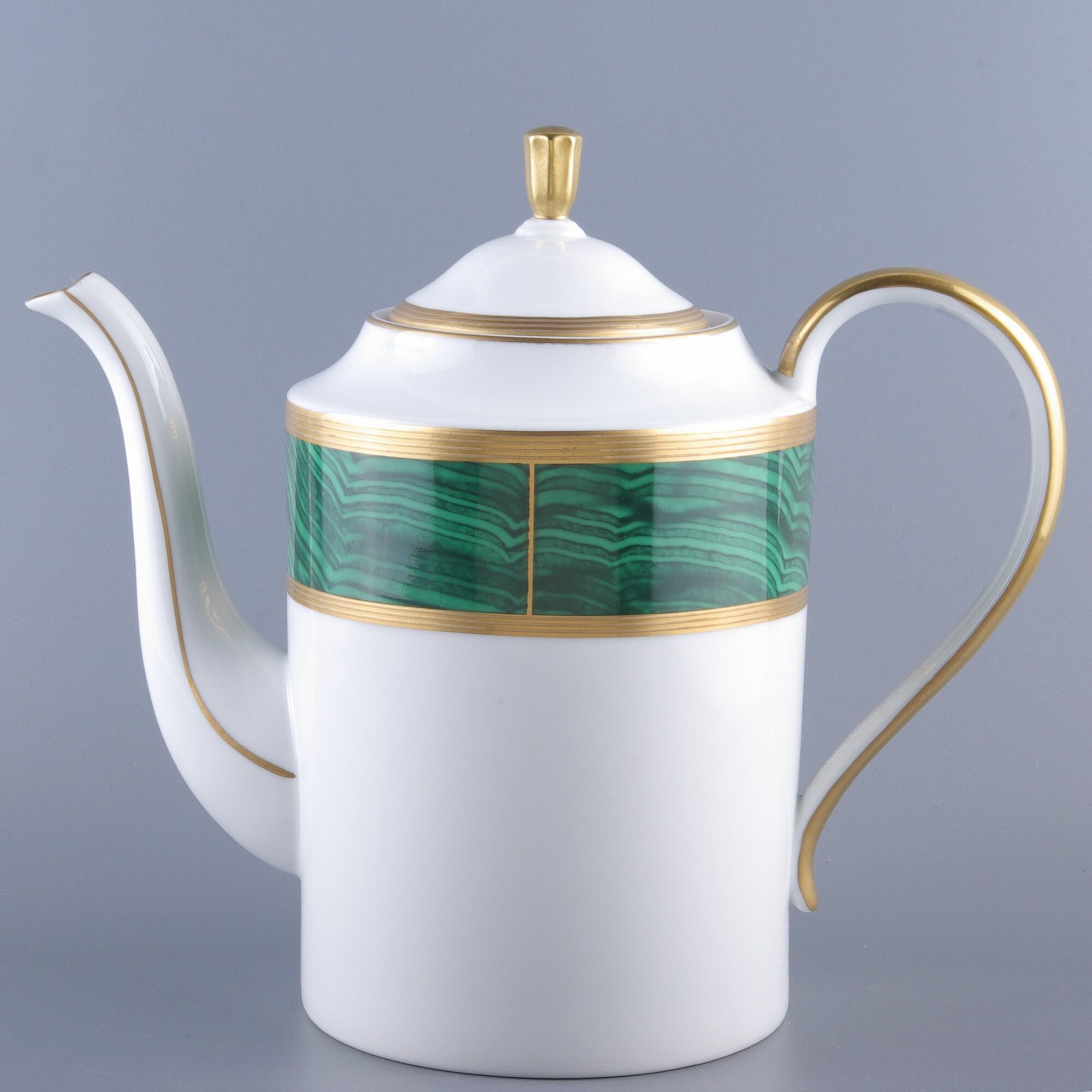 Фаберже. Чайник "Малахитовый павильон". Фарфор, золочение, деколь. Faberge, Франция-Япония, конец XX века.