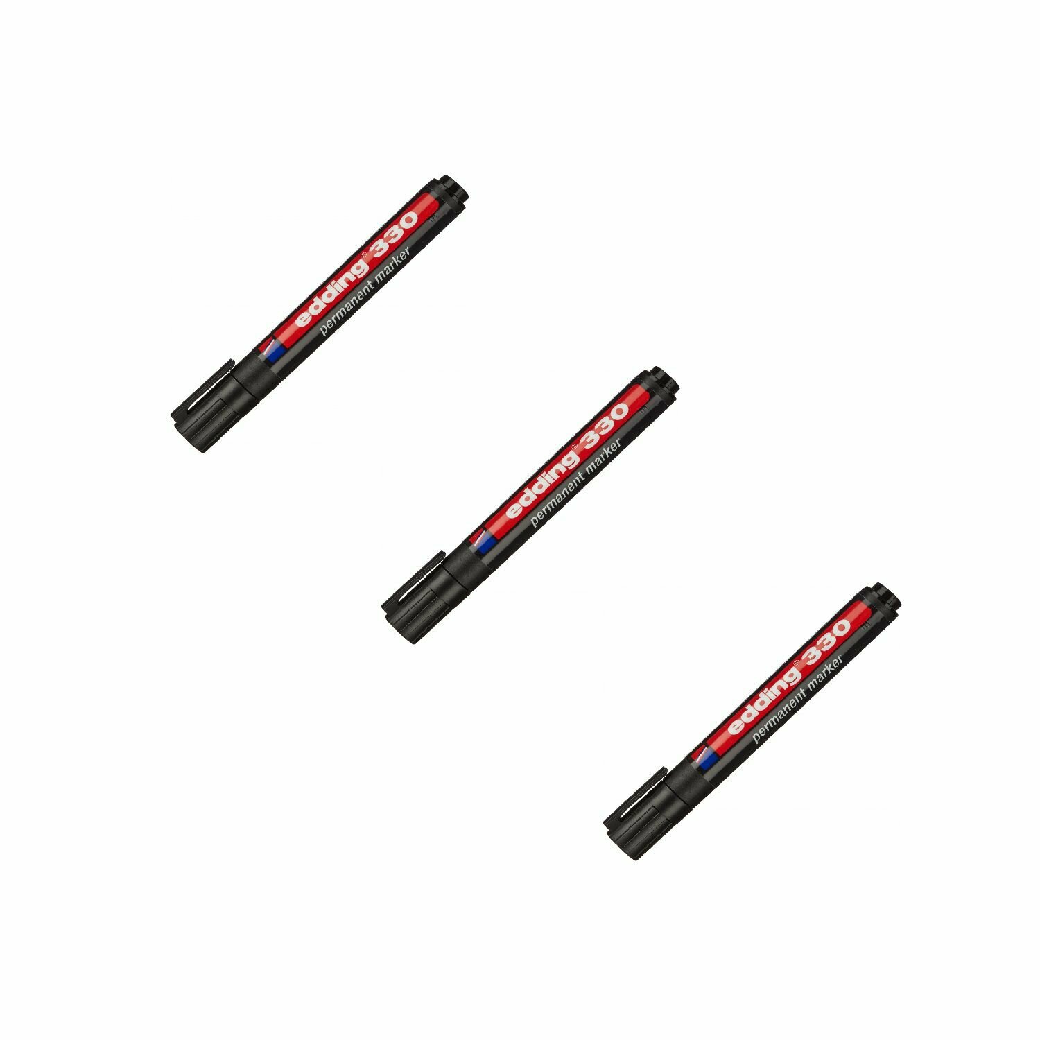 Edding Маркер перманентный, черный, скошенный наконечник, 1-5 мм, 3 уп.