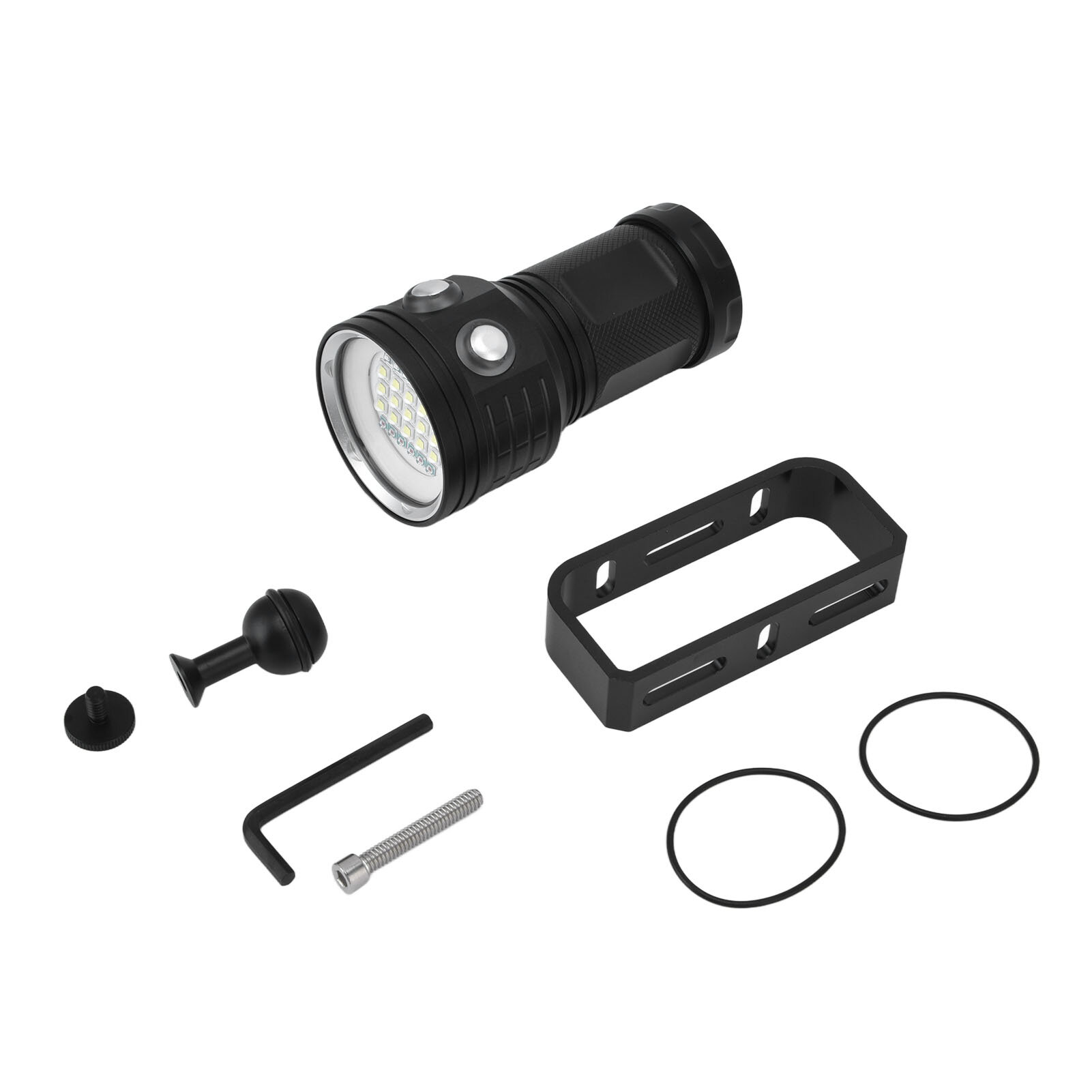 Подводный Фонарь: Алюминиевый Корпус IPX8 до 100м с CRI95 для Естественной Съемки - Мощный Светодиодный Фонарь с Дальностью 500м и 7 Режимами для Дайвинга и Охоты - Водонепроницаемый Фонарь для Подводной Съемки, Рыбалки и Кемпинга