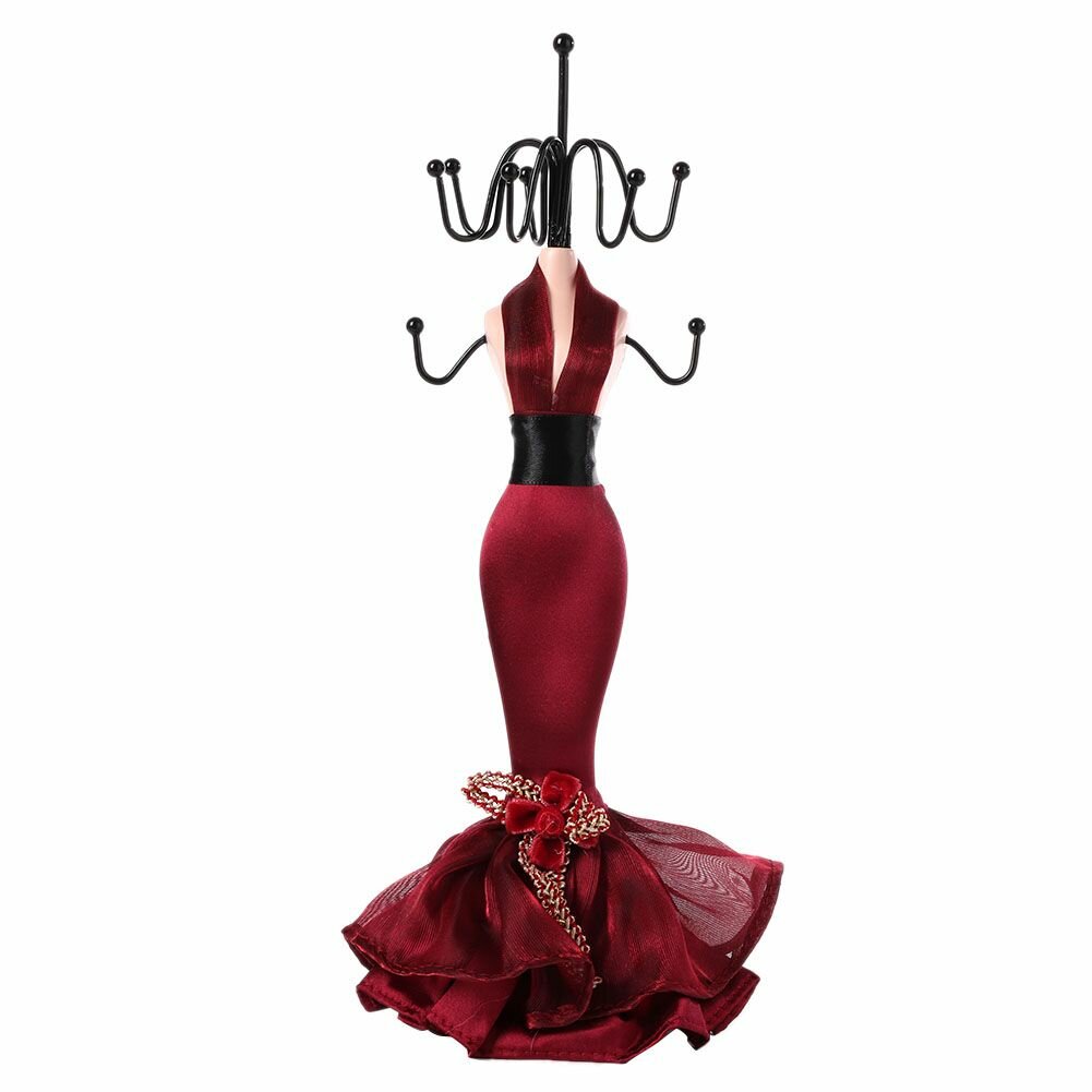 Манекен для демонстрации украшений, красно-винного цвета, маленький