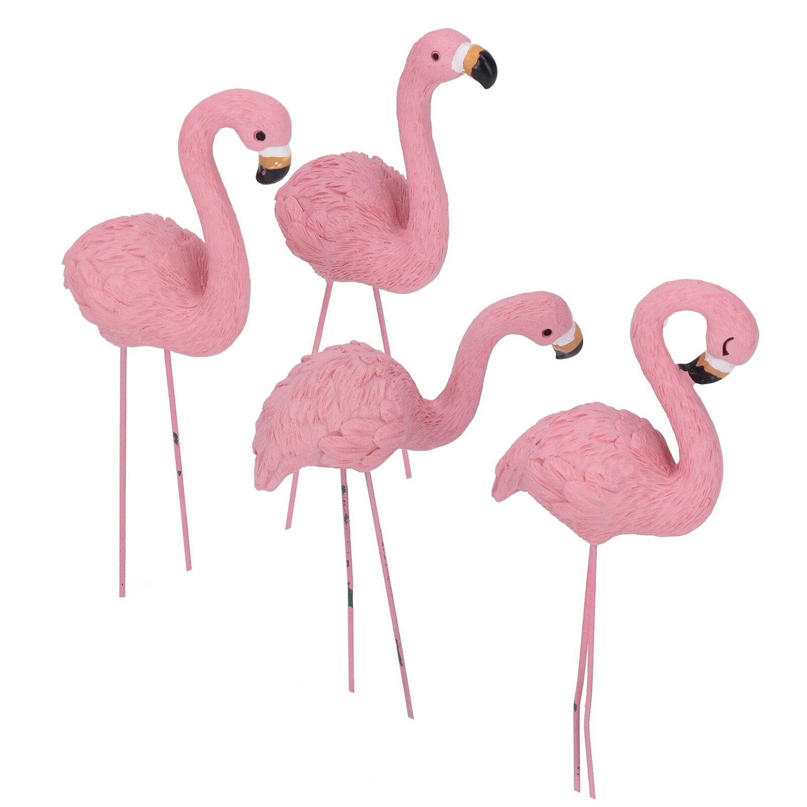 4 Pcs Pink Flamingo Garden Statue Resin for Yard Lawn Patio Decorations Gifts